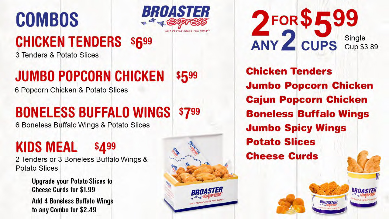 Choose Your Menu - Broaster Express